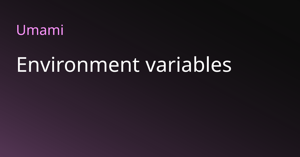 Environment variables